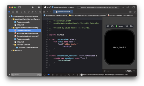 Apple Watch SwiftUI App Tutorial Creating The Project App o Mat
